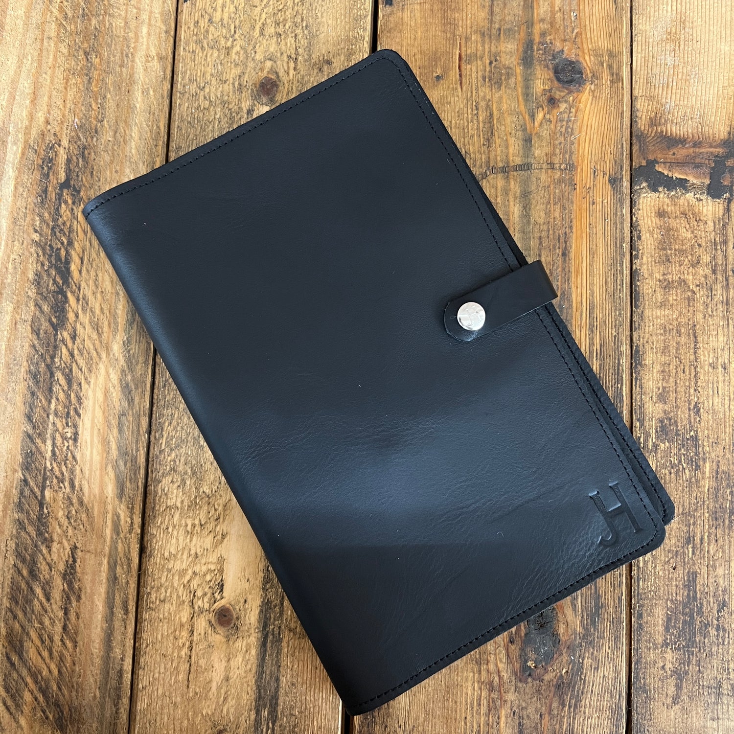 Leather Notebook Cover by Jill's Homestead in Black